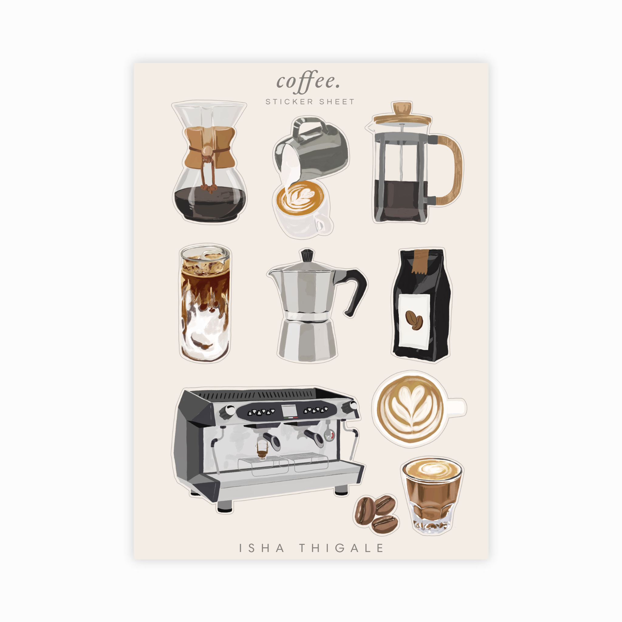 Coffee | Deco Sticker Sheet – Isha Thigale